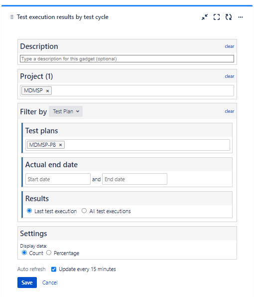 Test cycle sorting Issue in the Jira dashboard "Te...