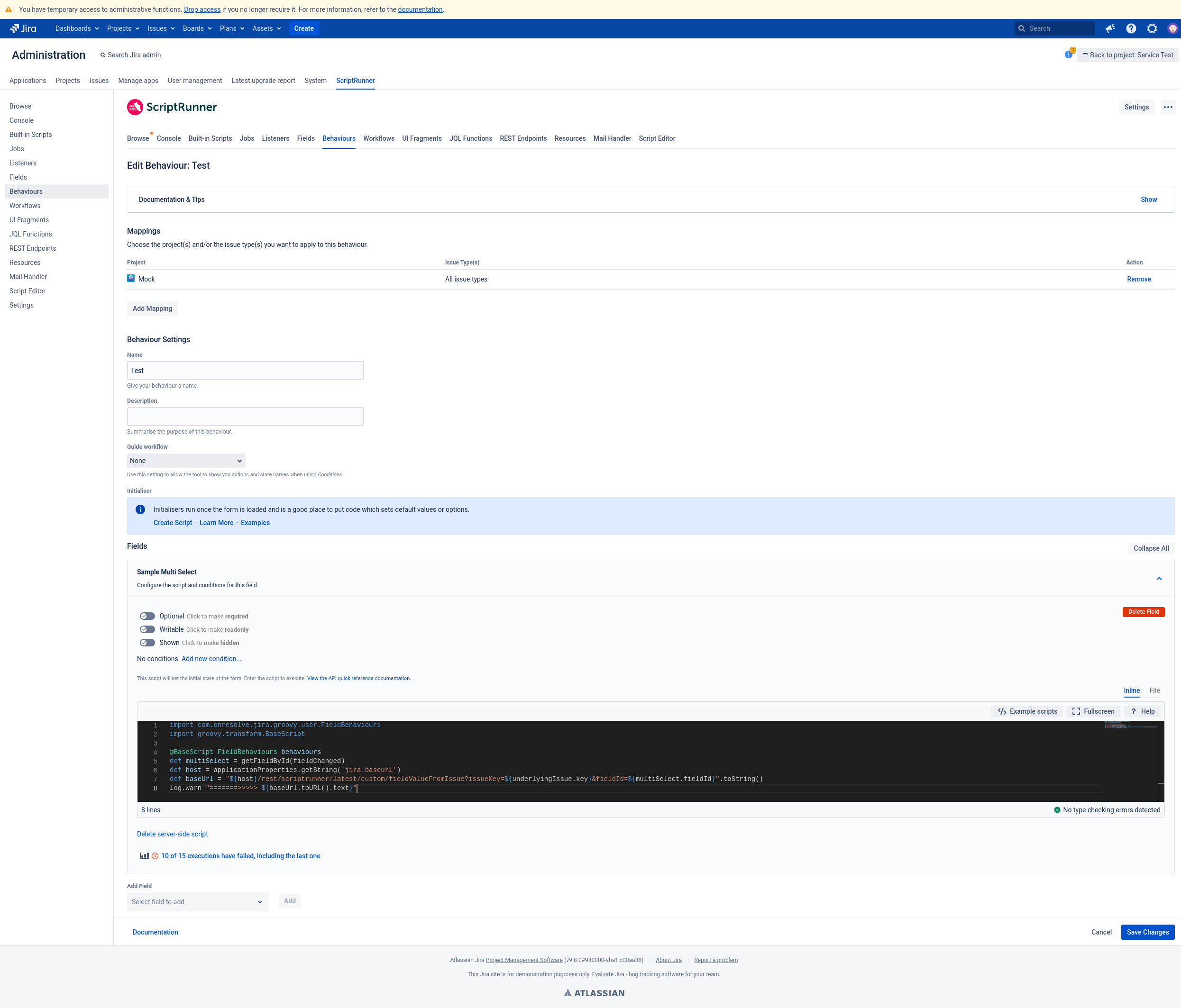 Solved: scriptrunner console: How to pull all option IDs f...