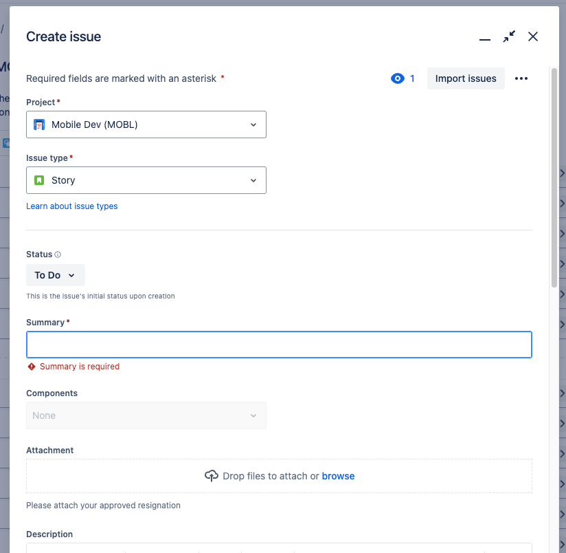 How to add help text under attachment field?