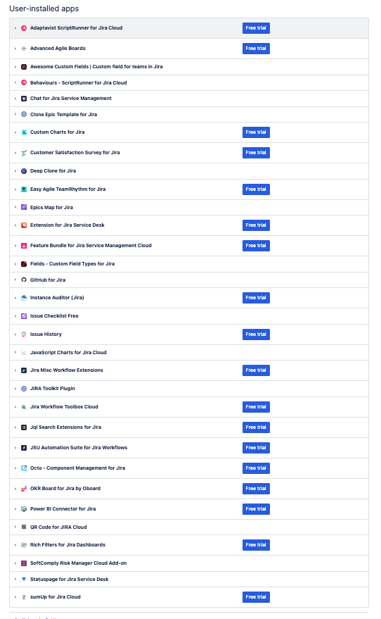 Up to 10 user apps suspended on Jira Cloud free su...