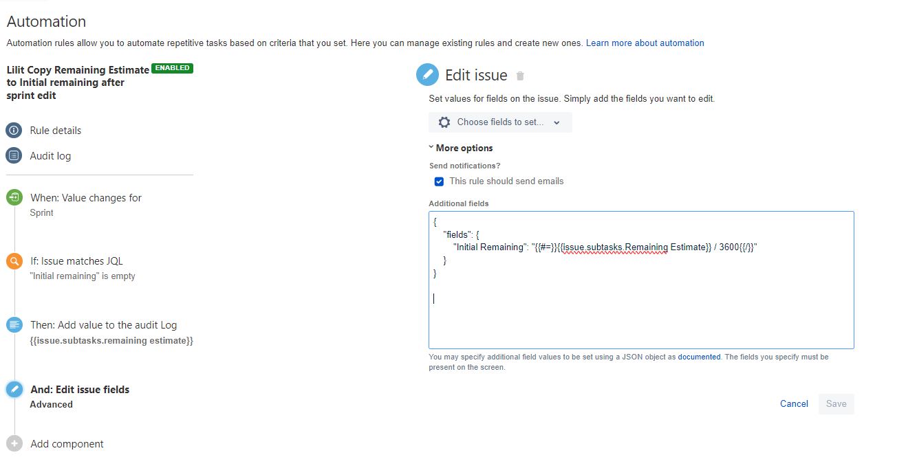Solved: Automation-Sum of Remaining estimation