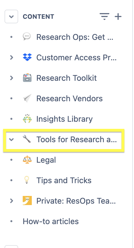 A page in my content side menu has a drop down car...