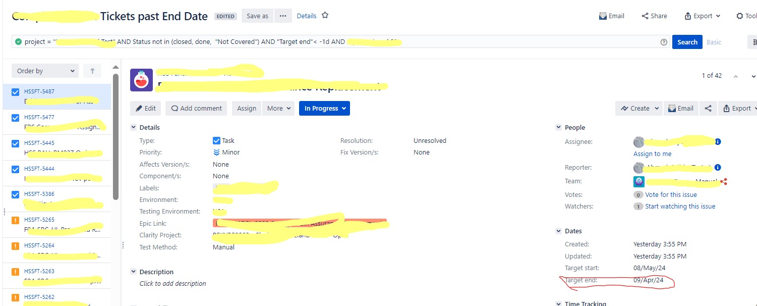 Solved: Filter for getting Date Past Target End Date