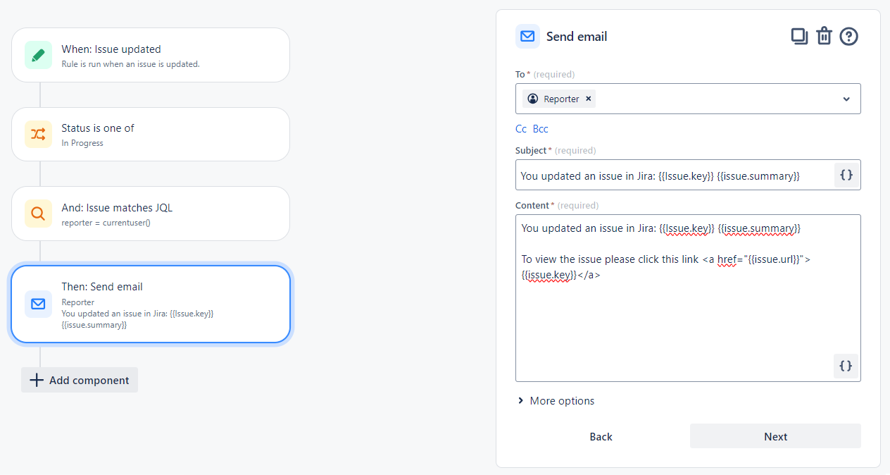 How to send email notification to Reporter when he...
