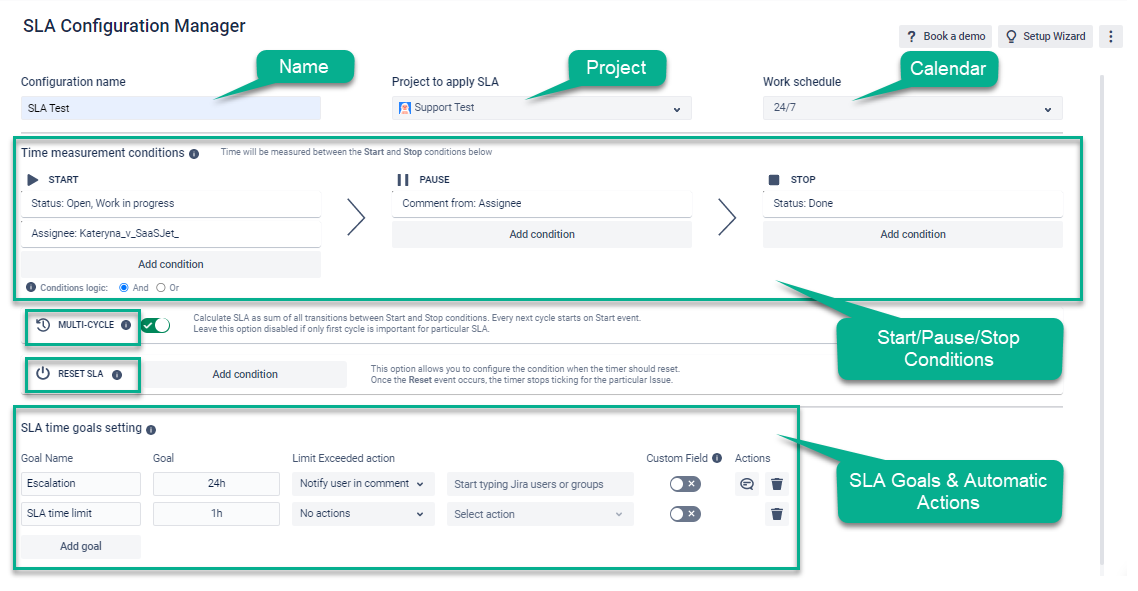 How do you stop time in SLA based on a priority?