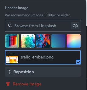 Solved: How to insert own header image?