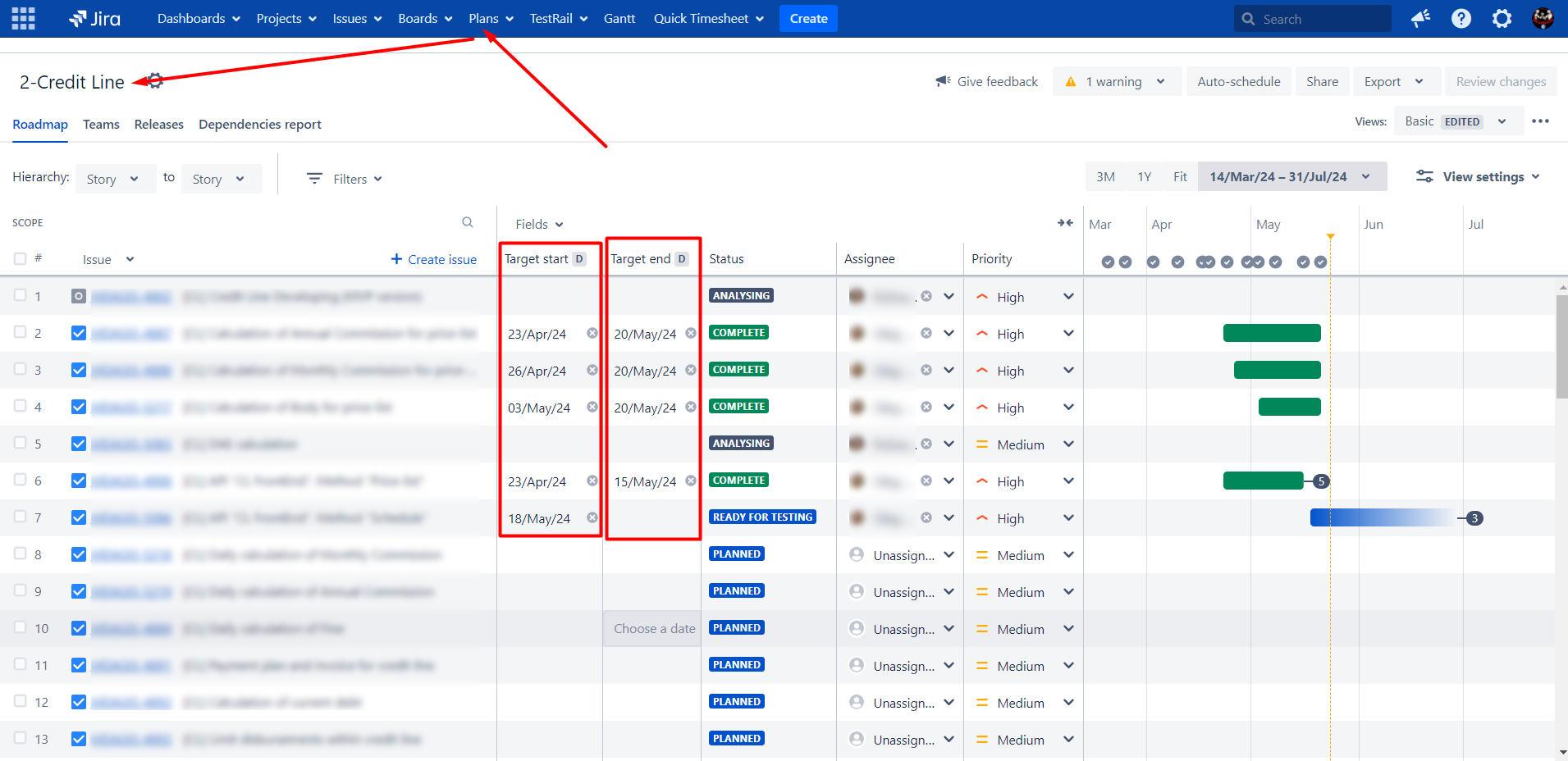 How to fill "Target Start" and "Target End" automa...