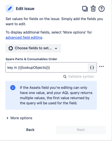 Solved: Set a Custom Field (Assets object) using Jira auto...