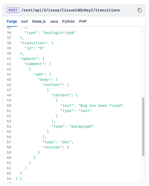 Adding resolved comment when closing via API