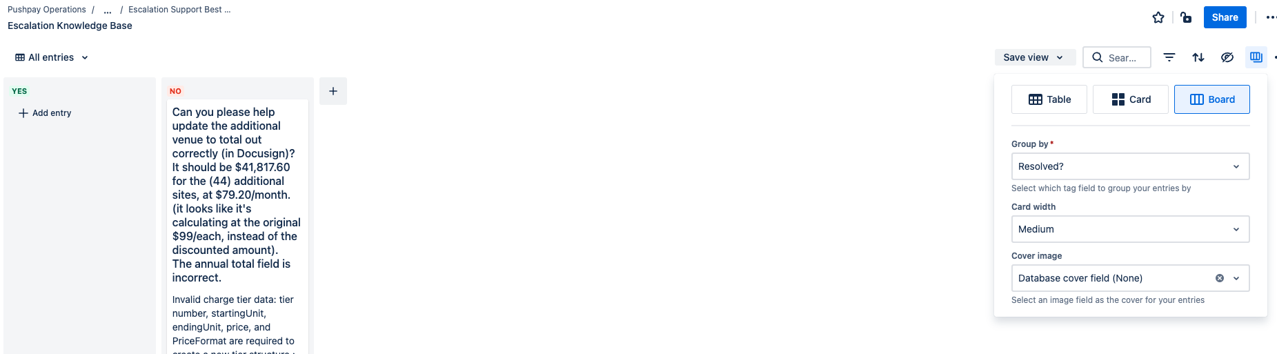 Solved: Can't use Board View in Database