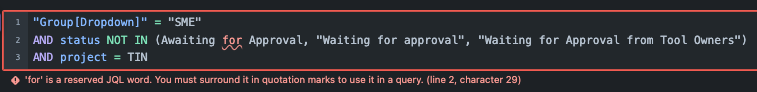 Solved: Multiple status in JQL Solved: Multiple status in JQL