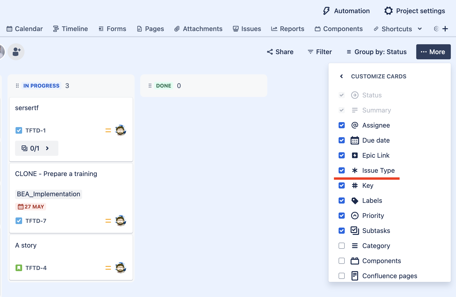 Solved: Can you show an Epic/Task parent relationship in B...
