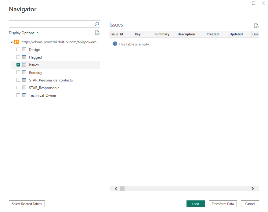 Problem importing JIRA data: empty tables
