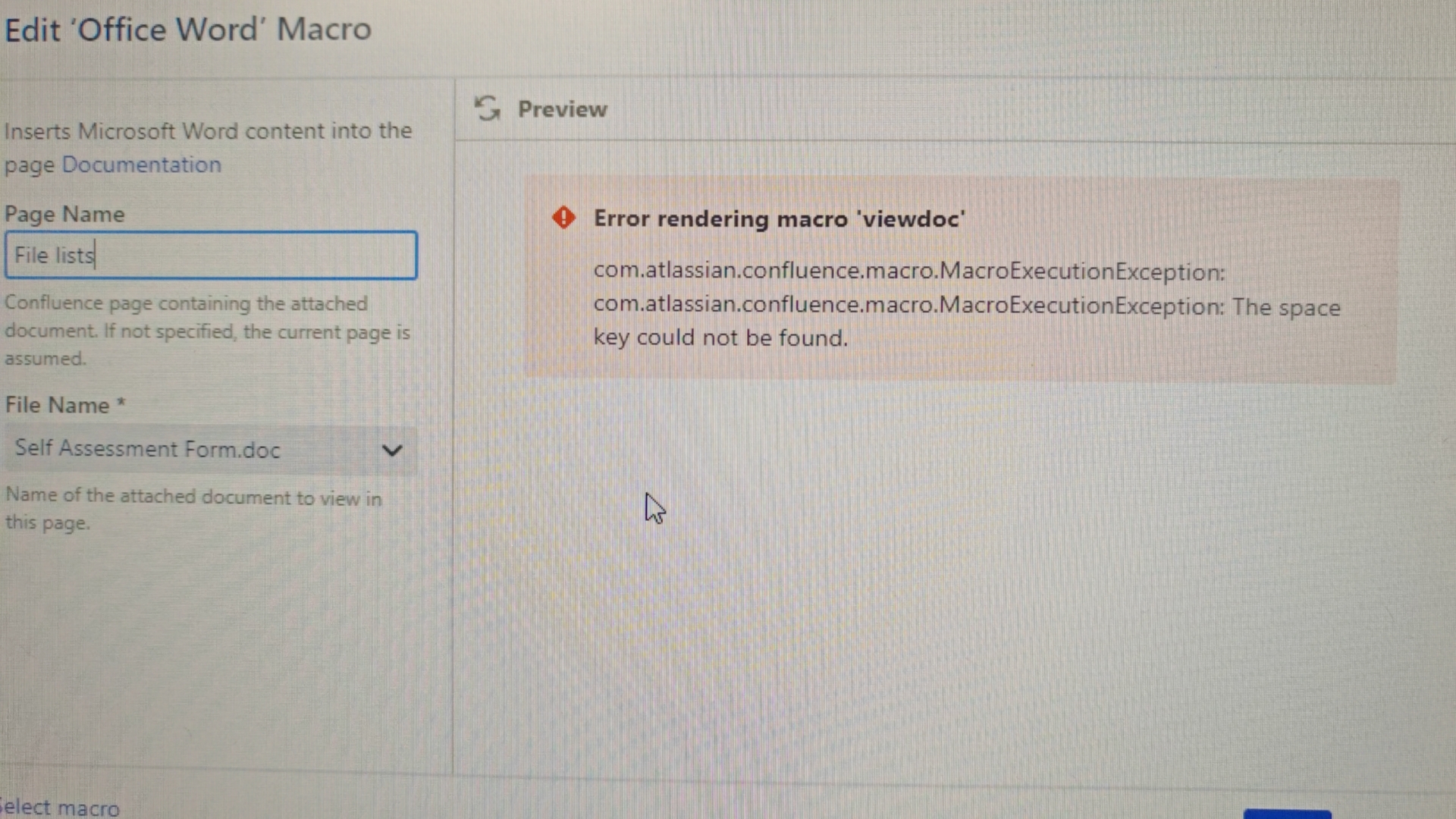 microsoft word macro report error in confluence te...