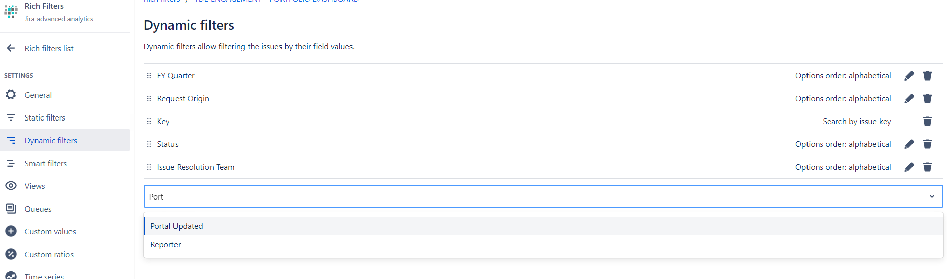 Why some Jira fields are not showed at Richfilters...