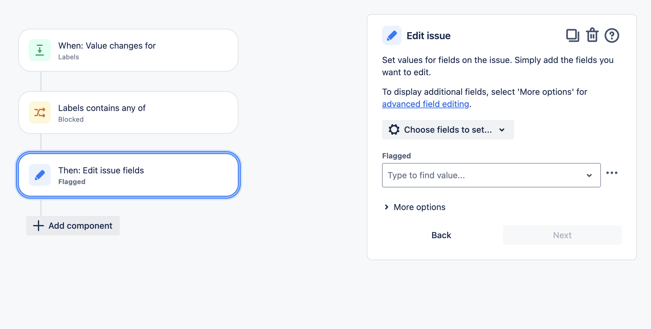 Solved: Add / Remove Flag when label "Blocked" added / rem...
