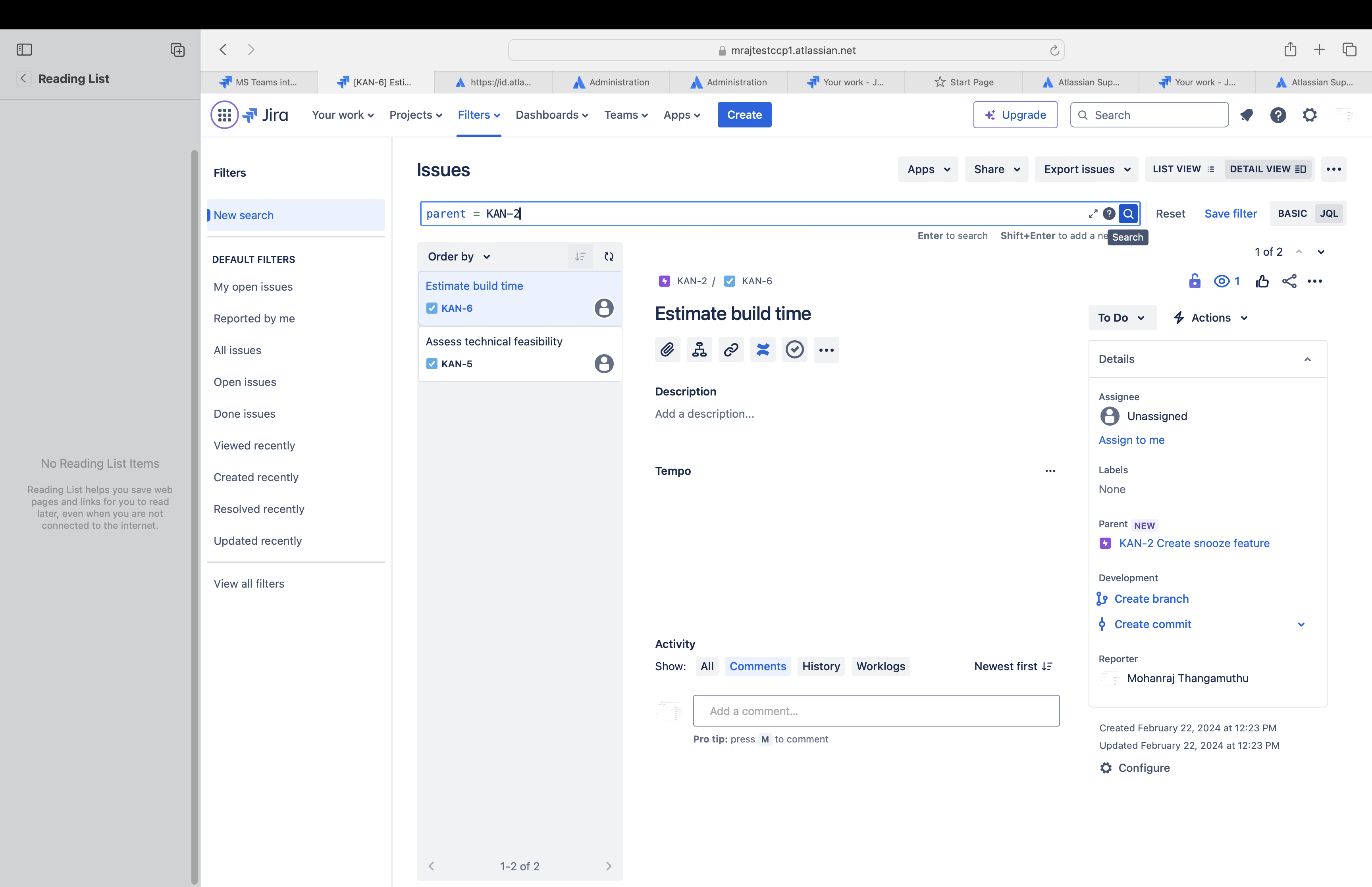 How can i refine my Jira search query to show all ...