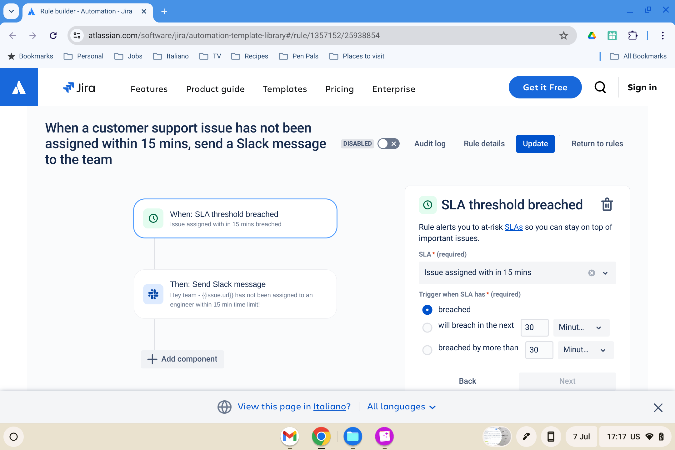 How to define Customer comment SLA