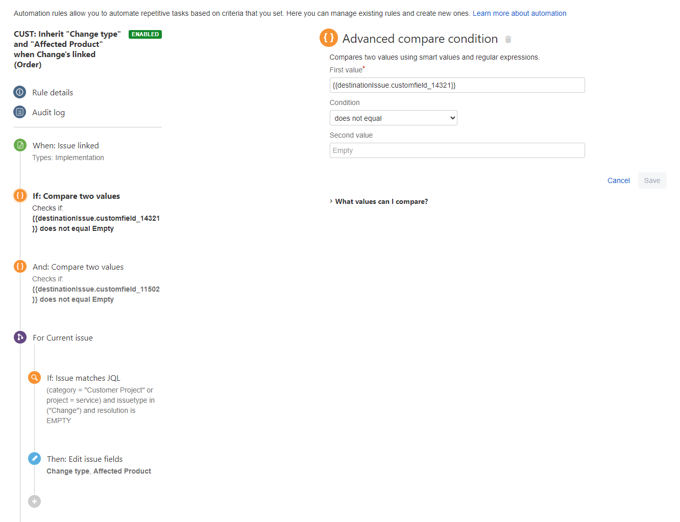 Solved: Inherit Fields via Automation only if destination ...