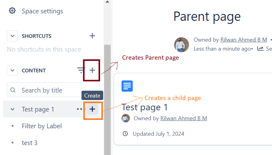 unable to see the create child page option in the ...