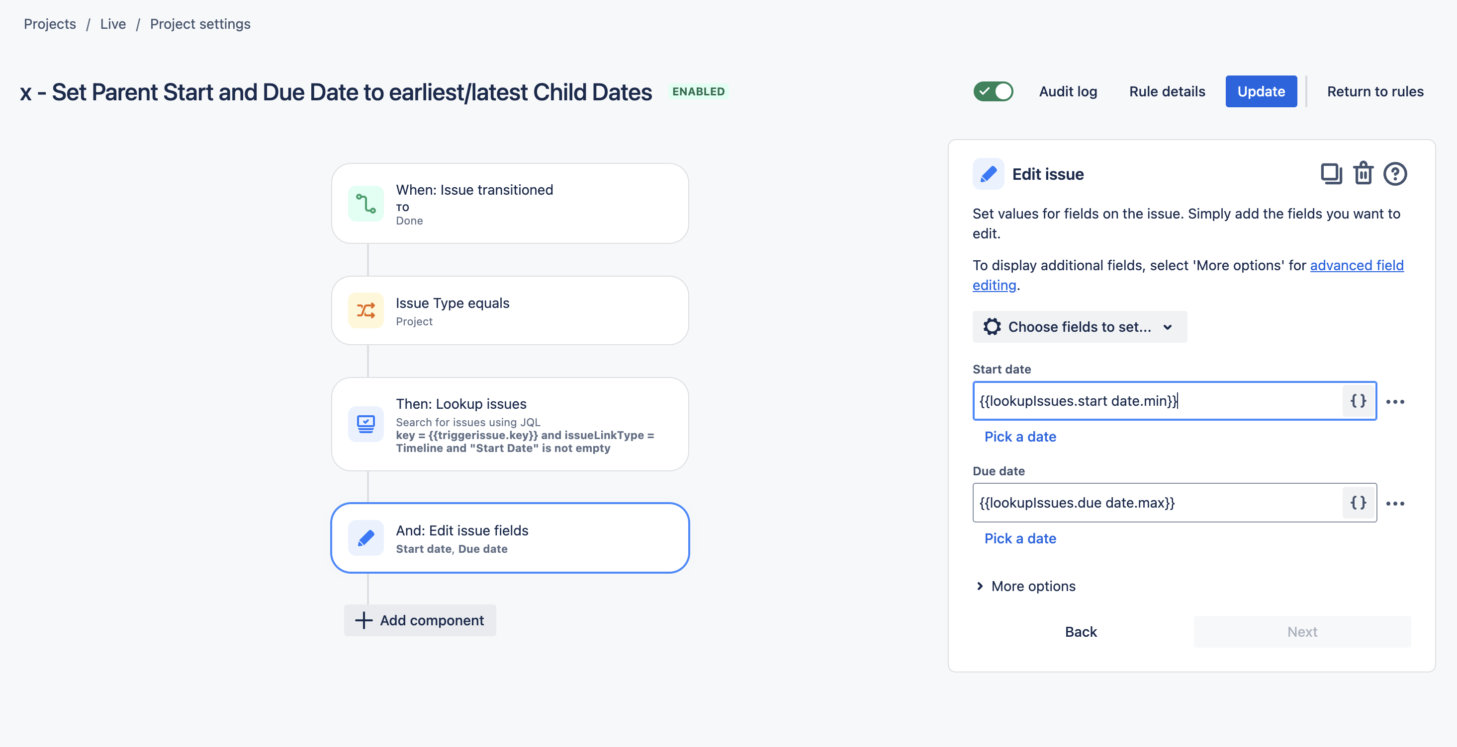 Solved: How to update Project Start Date and Due date acco...