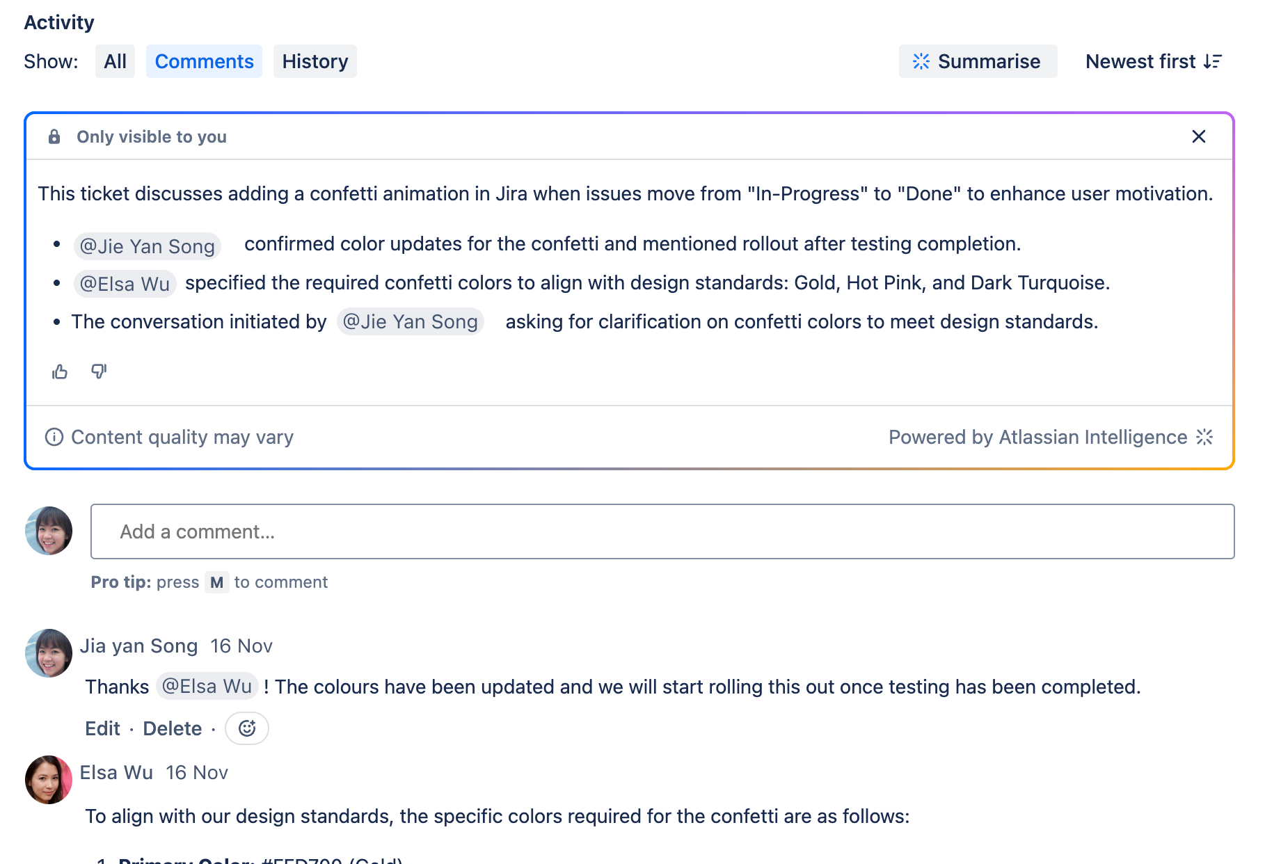 Get up to speed on Jira comments fast with AI summ... - Atlassian Community