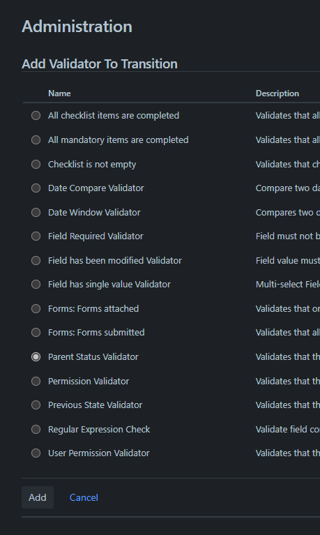 Solved: Don't have 'Linked Issues Status Validator' in Wor...