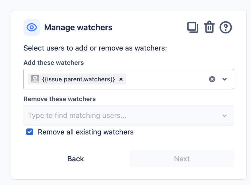 Solved: Automation for adding all watchers to a child issu...