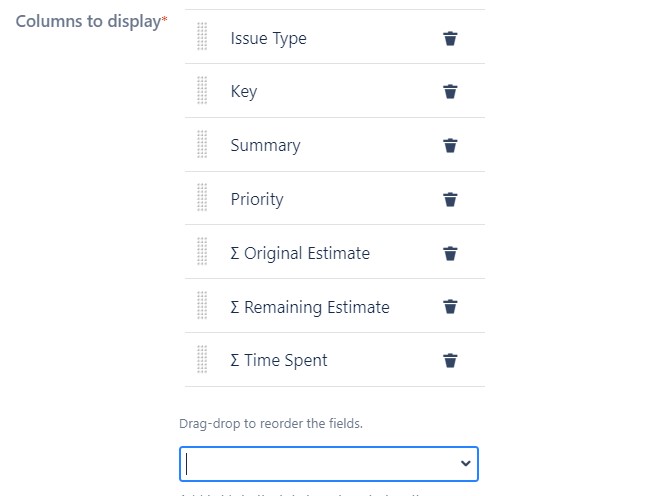 how to show original estimate,remaining estimate a...