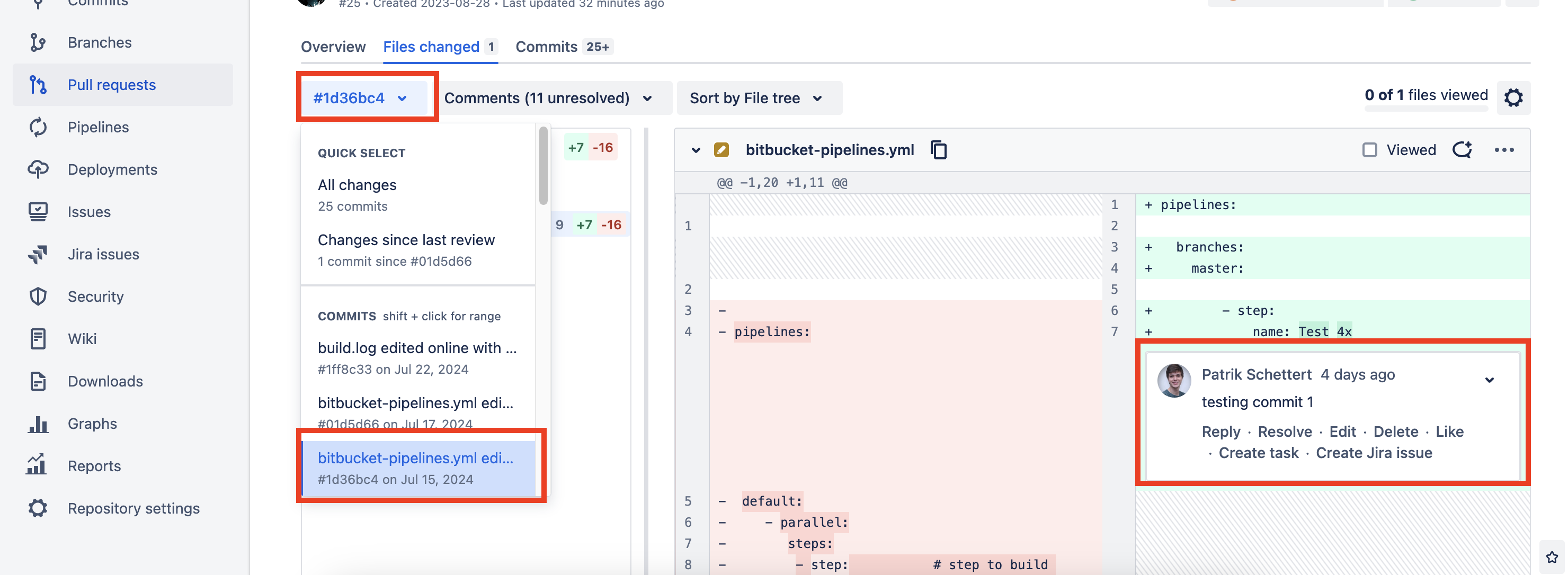 Solved: Comments on commits not visible in pull request