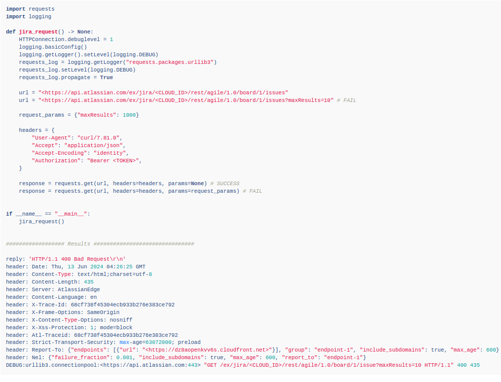 Jira APIs inconsistent responses with different in...