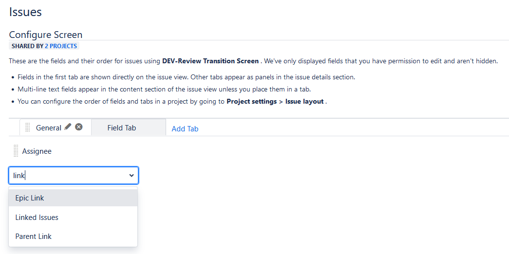 How to add Weblinks to a transition screen?