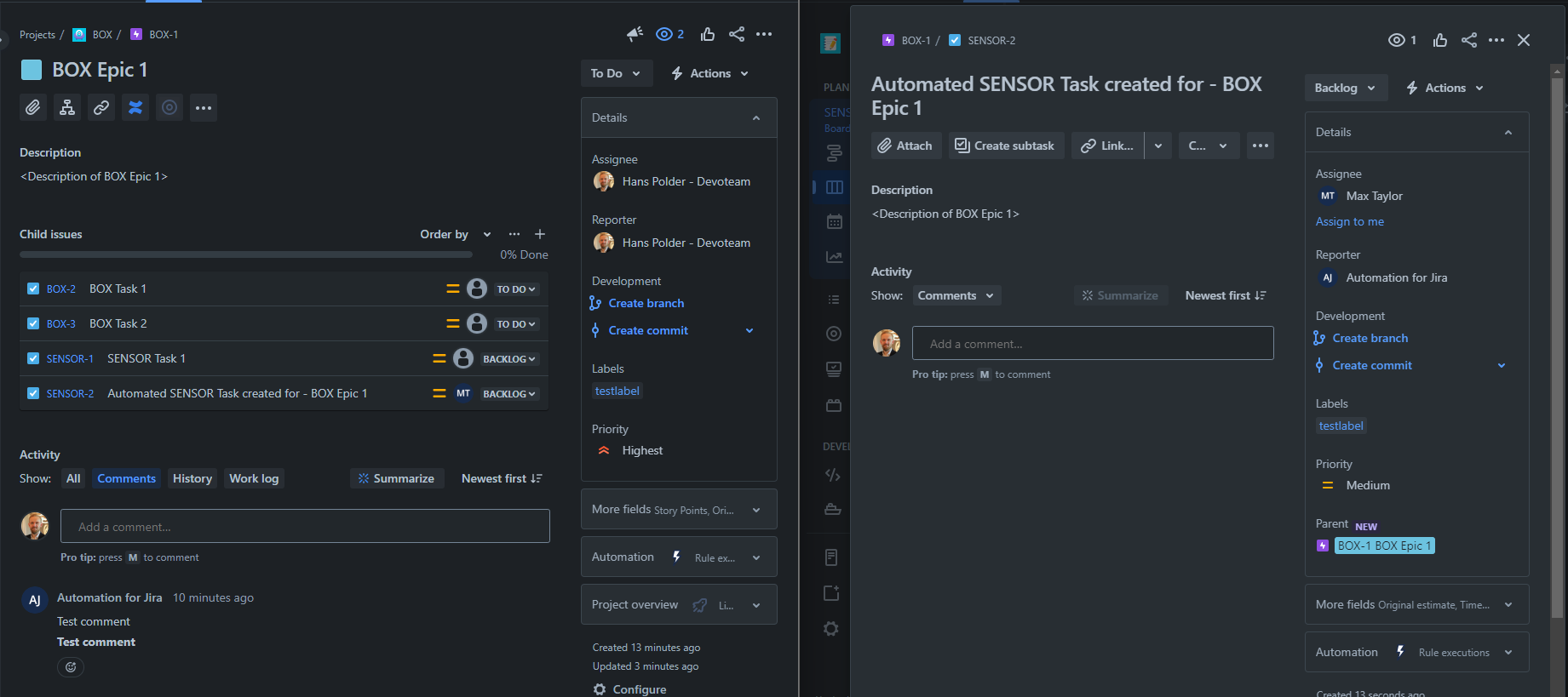 Linking issues from parent project to child projec...