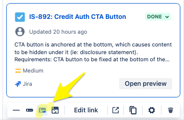 How do I add fields to Jira Card link displayed in...