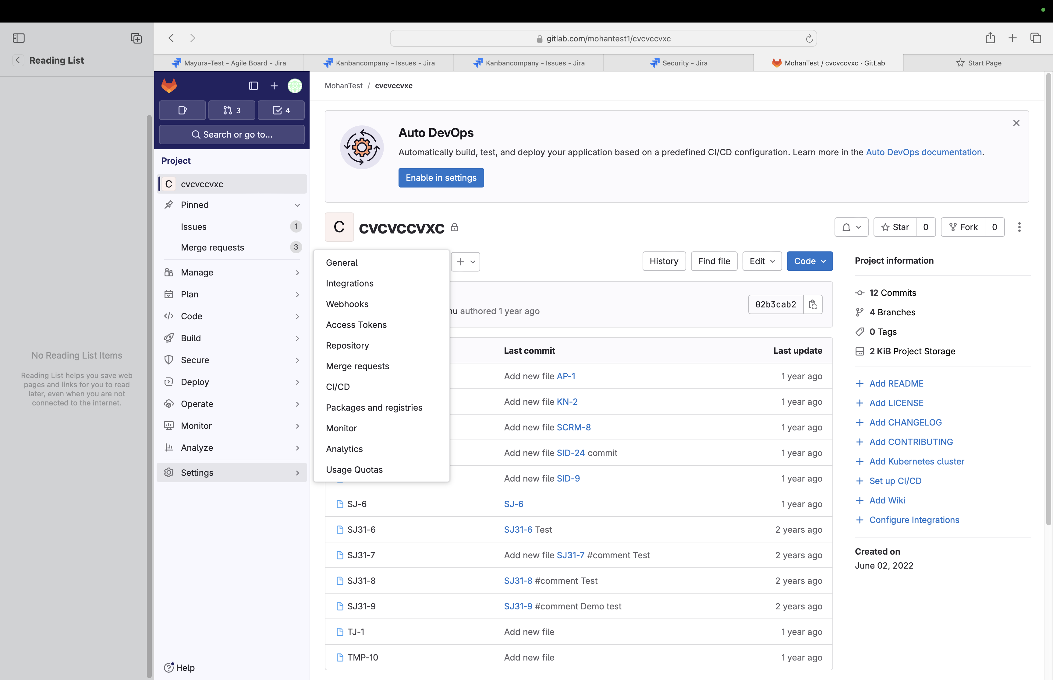 JIRA CI/CD Integration (Gitlab)