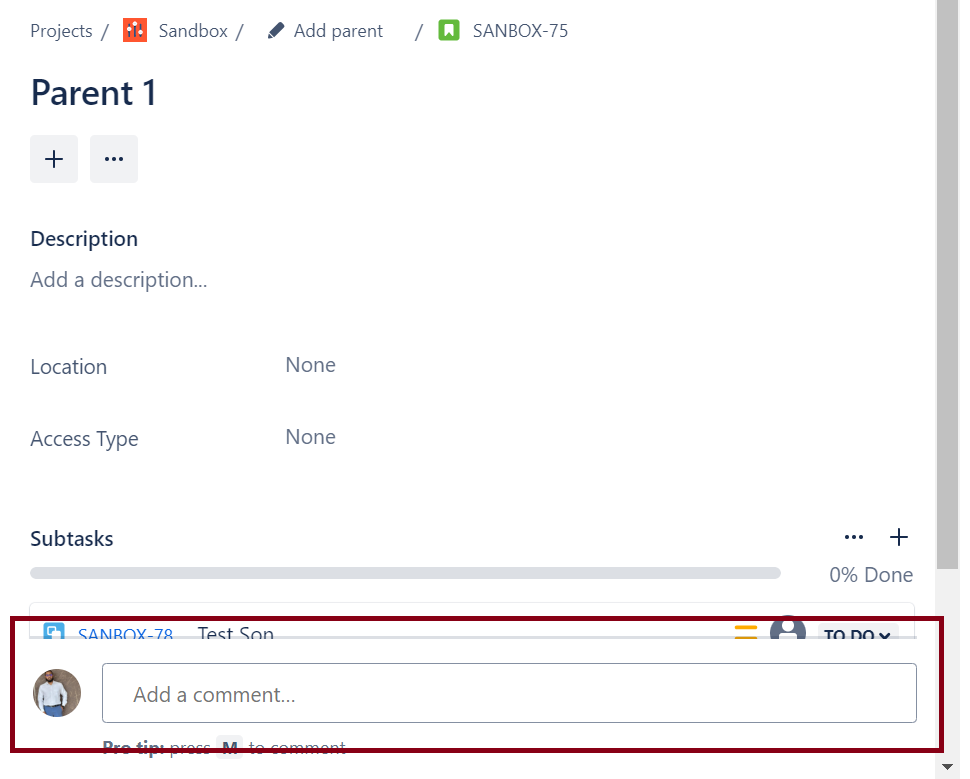 How to add comments for JIRA issue