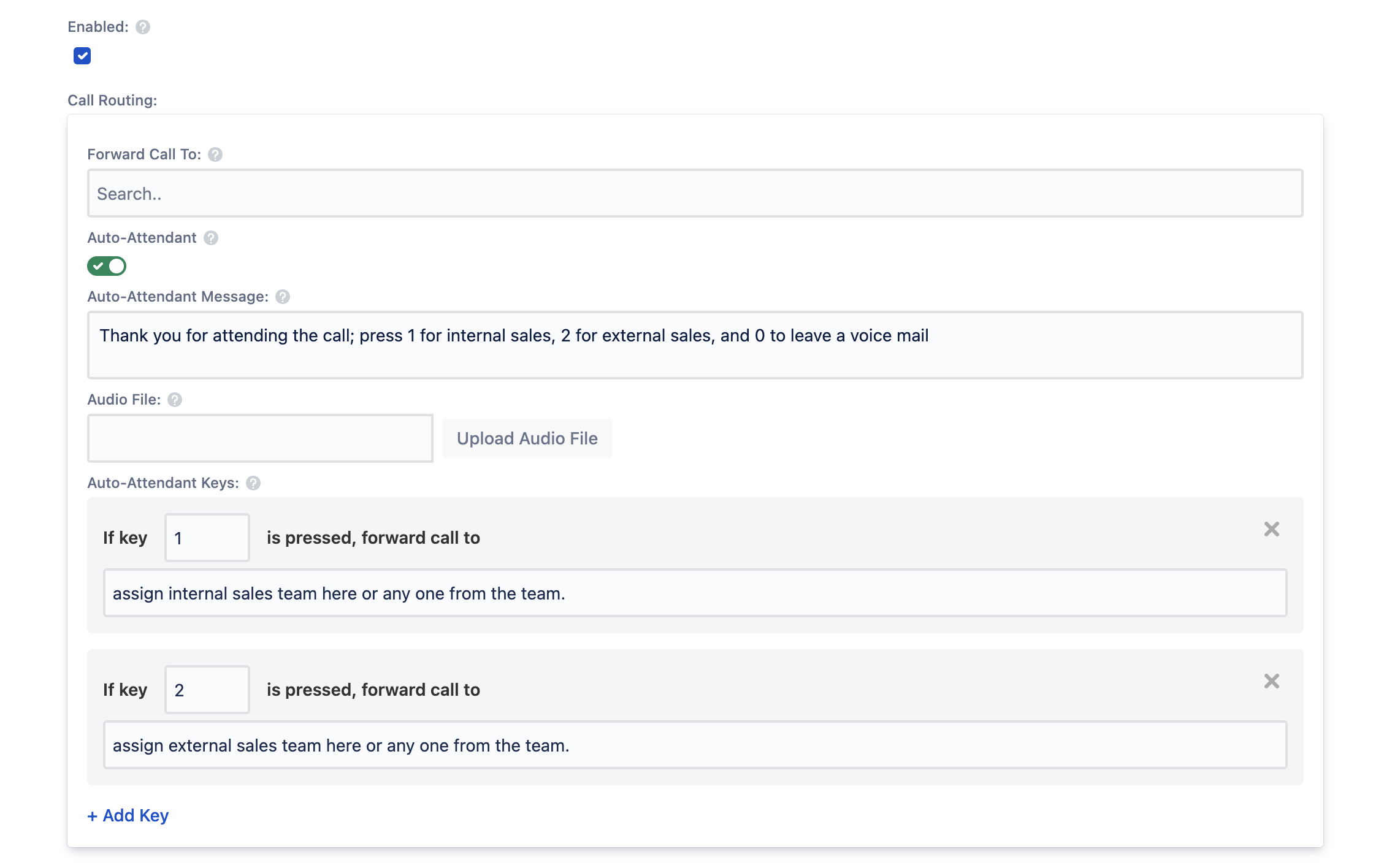 Solved: Opsgenie Incoming Call Routing sub menu