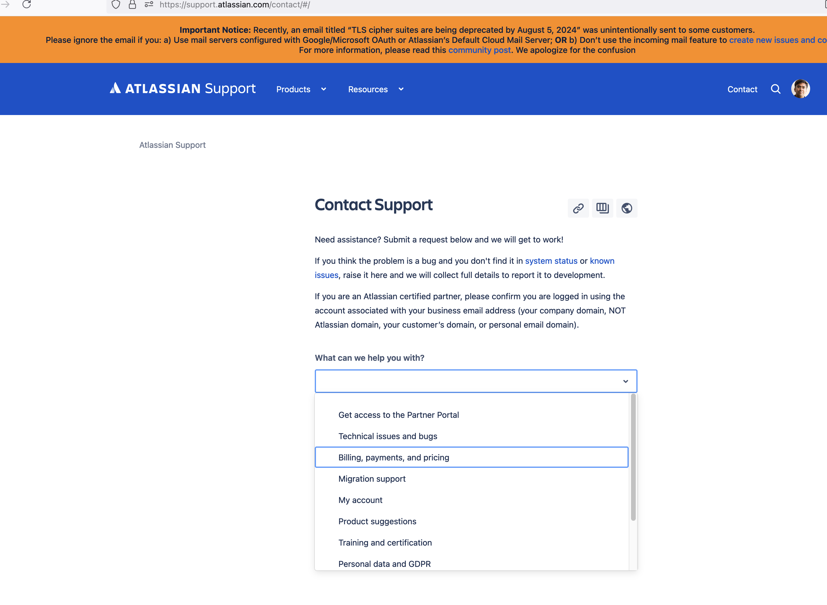Issue with billing address on billing page