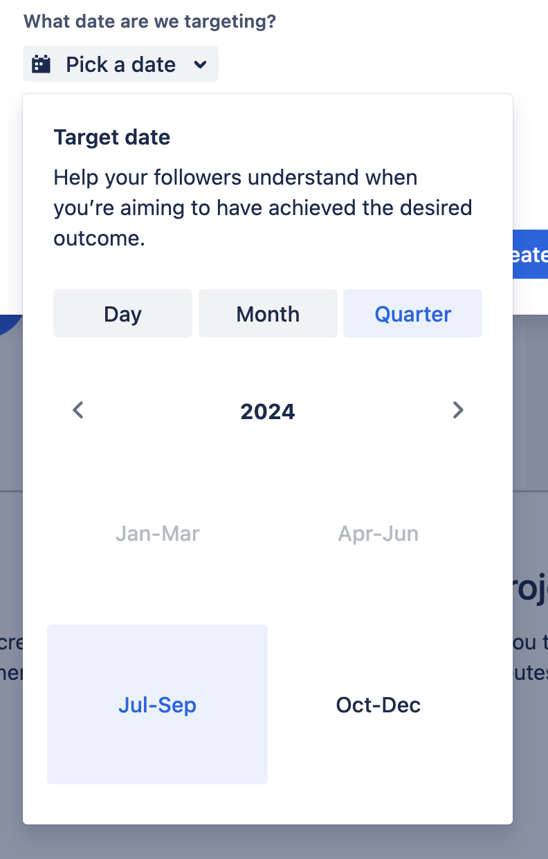 Configure Target date Quarters