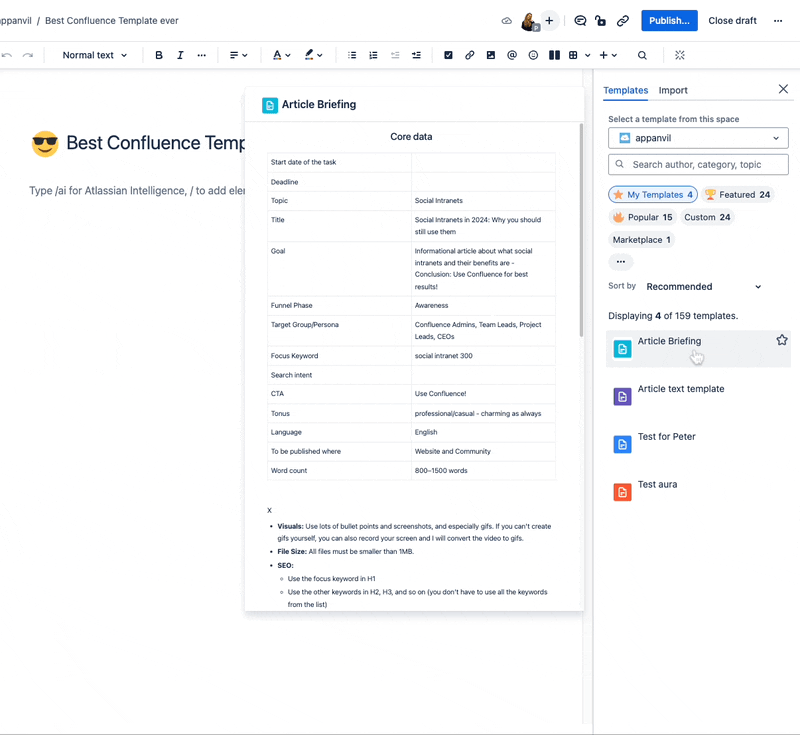 Best Practices for Crafting Confluence Templates - Atlassian Community