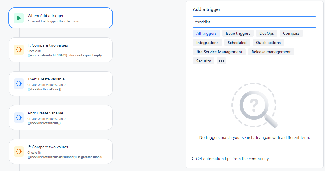 JIRA automation: when all items in checklist are d...