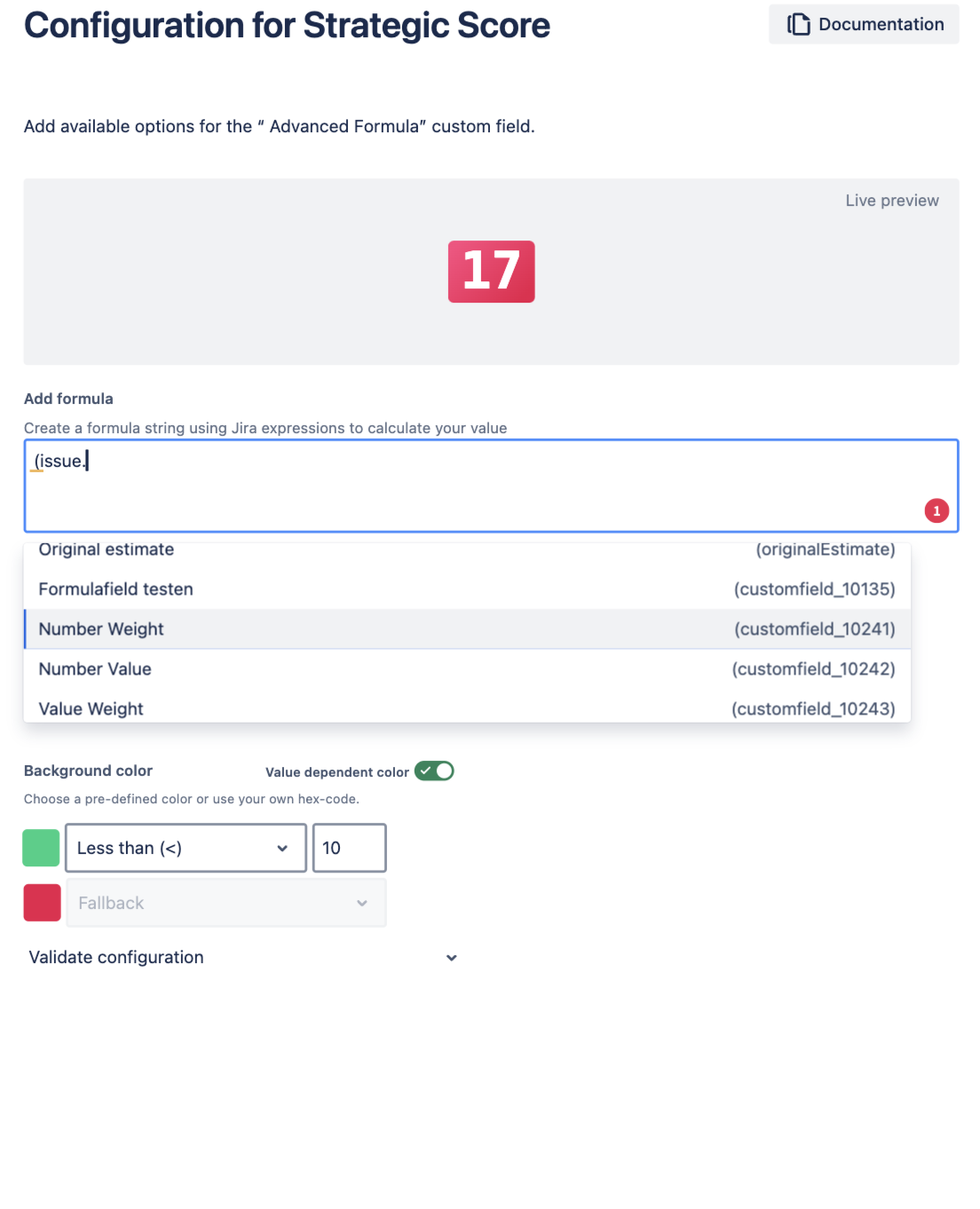 Calculate a strategic score