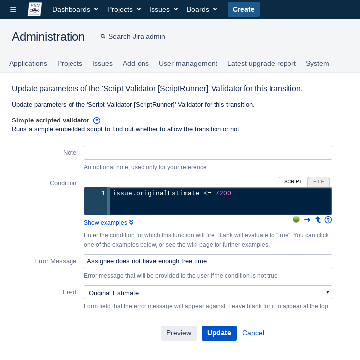 Script Runner errors when used as a Script Validat...