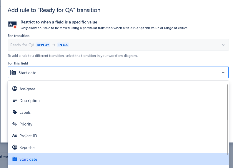 Solved Restrict Transition Based On Field Fix Version