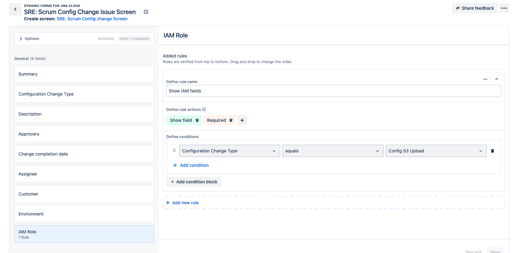Dynamic form in jira: Rules are not getting applie...