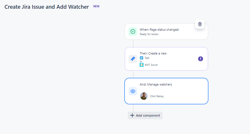 Automation Rule - Add Watchers from a Confluence A...