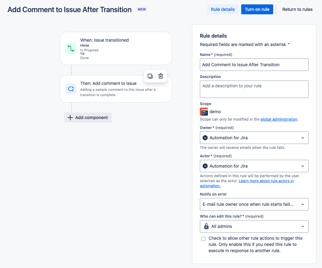 Solved: How to add comment of issue during transition usin...