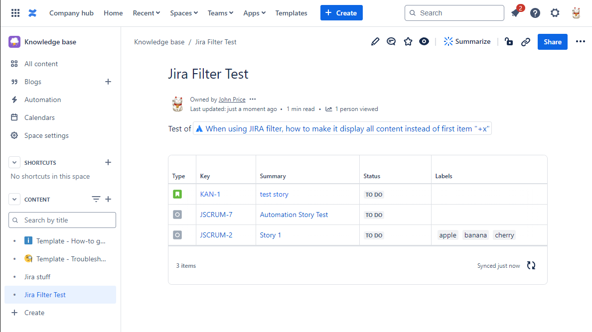 Solved: When using JIRA filter, how to make it display all...