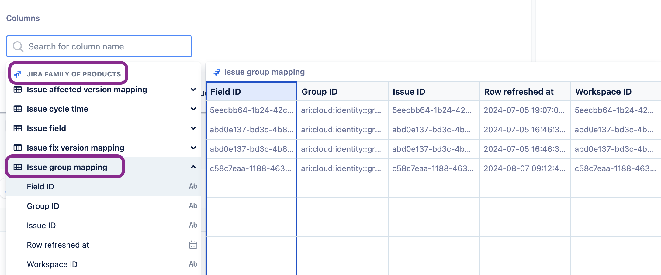 New "Issue group mapping" table in Atlassian Analy... - Atlassian Community