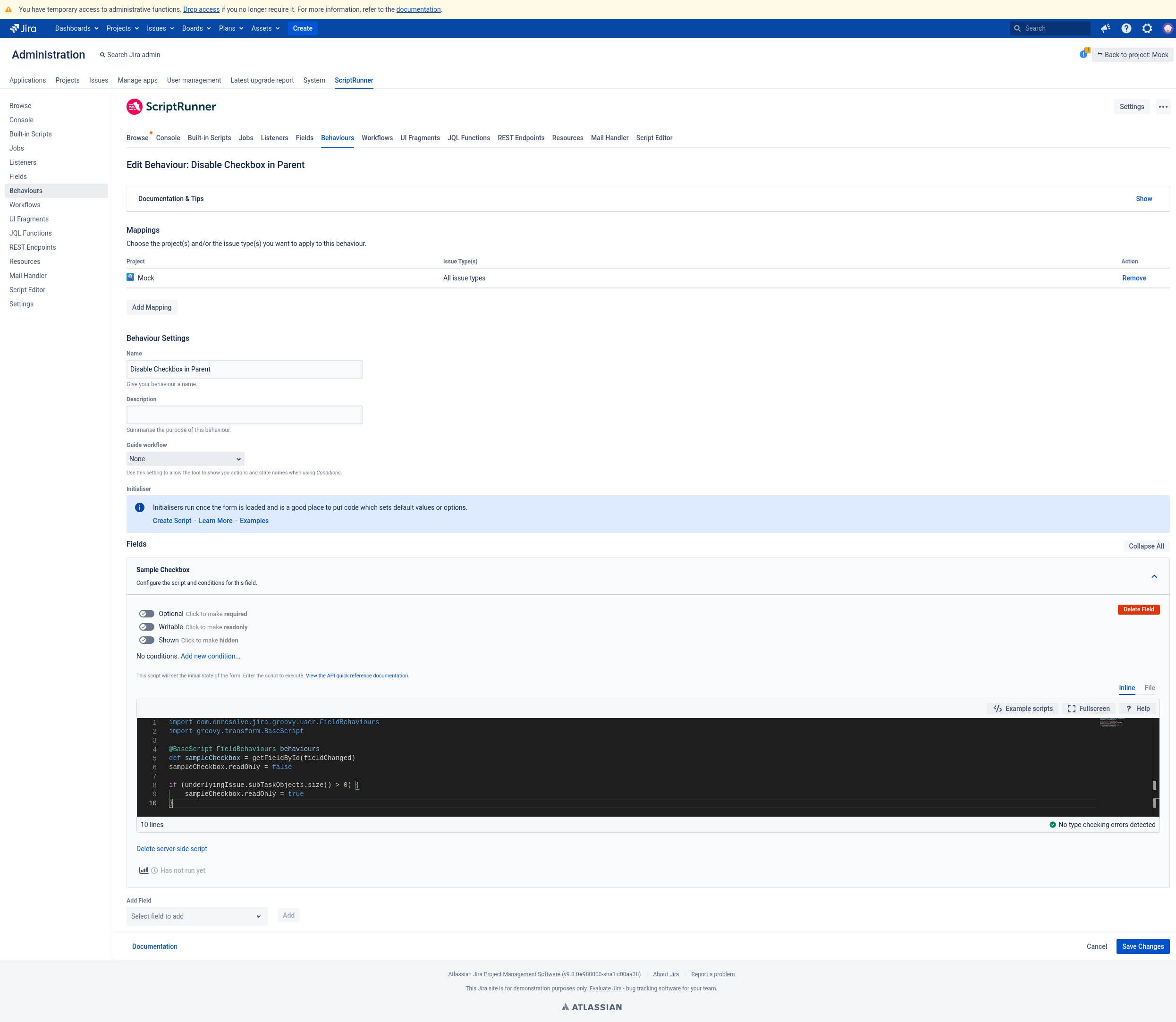 Solved: Set custom field ReadOnly if Sub-tasks are present...
